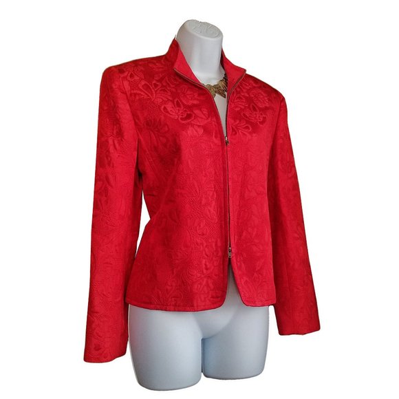 Marshall Field'S | Jackets & Coats | Marshall Fields Front Zip Jacquard ...